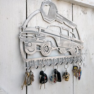 1957 Classic Car the Key to Happiness Key Holder Rack Gasser Garage Man ...
