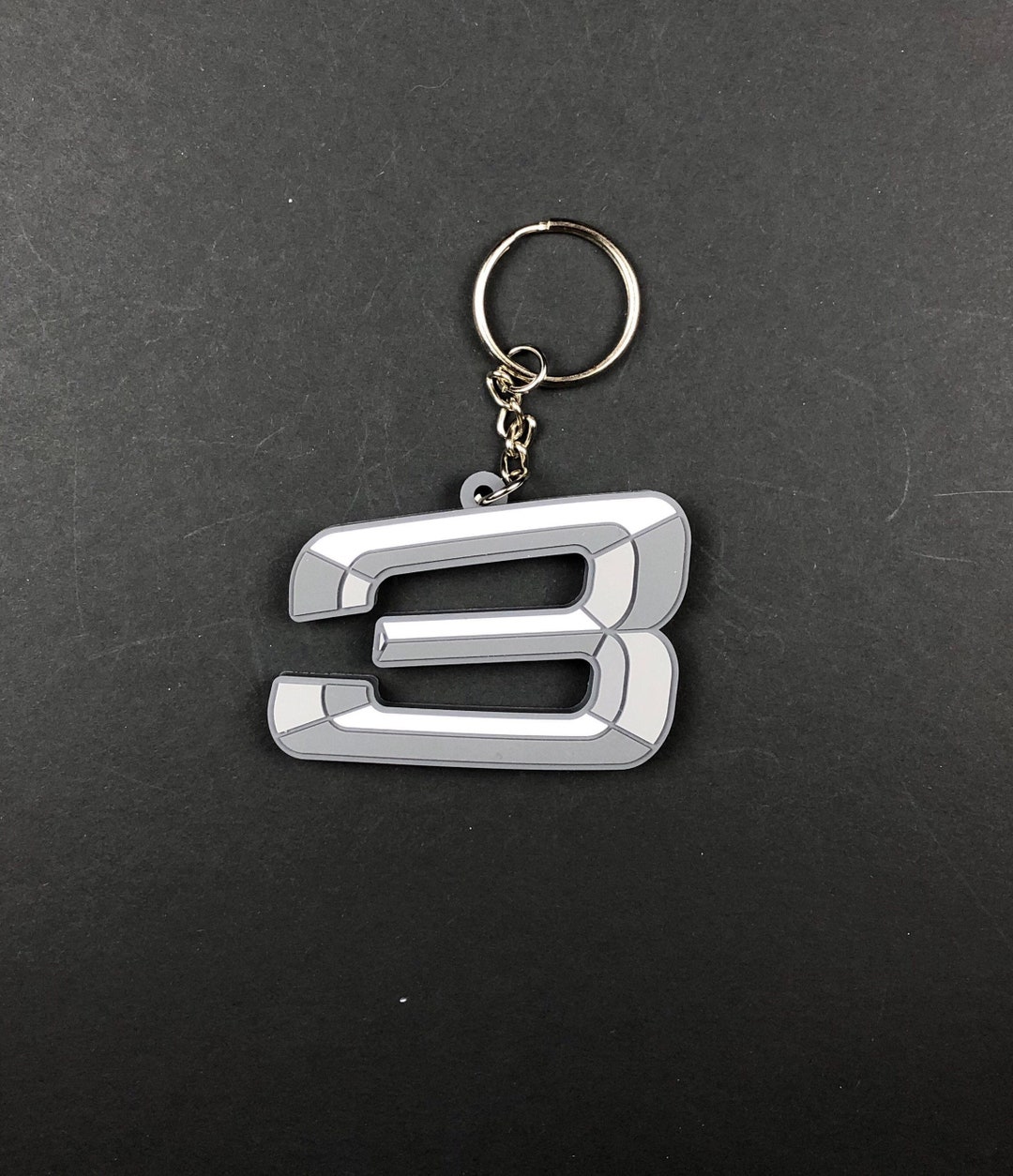 Number 3 PVC Rubber Keychain - Etsy