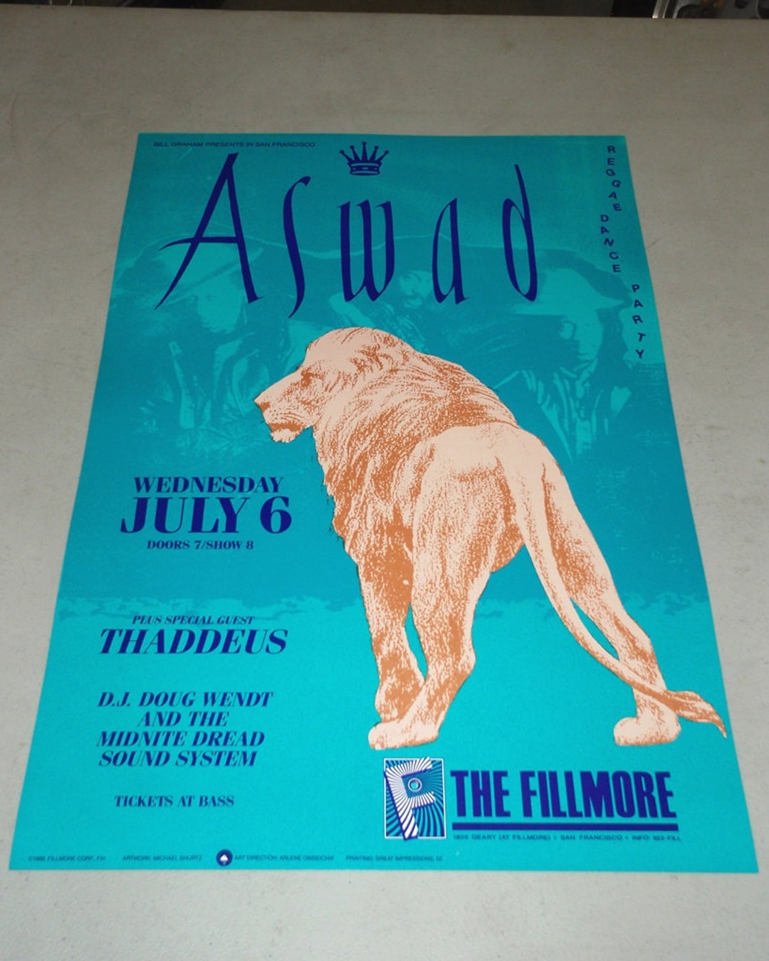 Bill Graham Presents Aswad at the Fillmore Concert Poster - Etsy