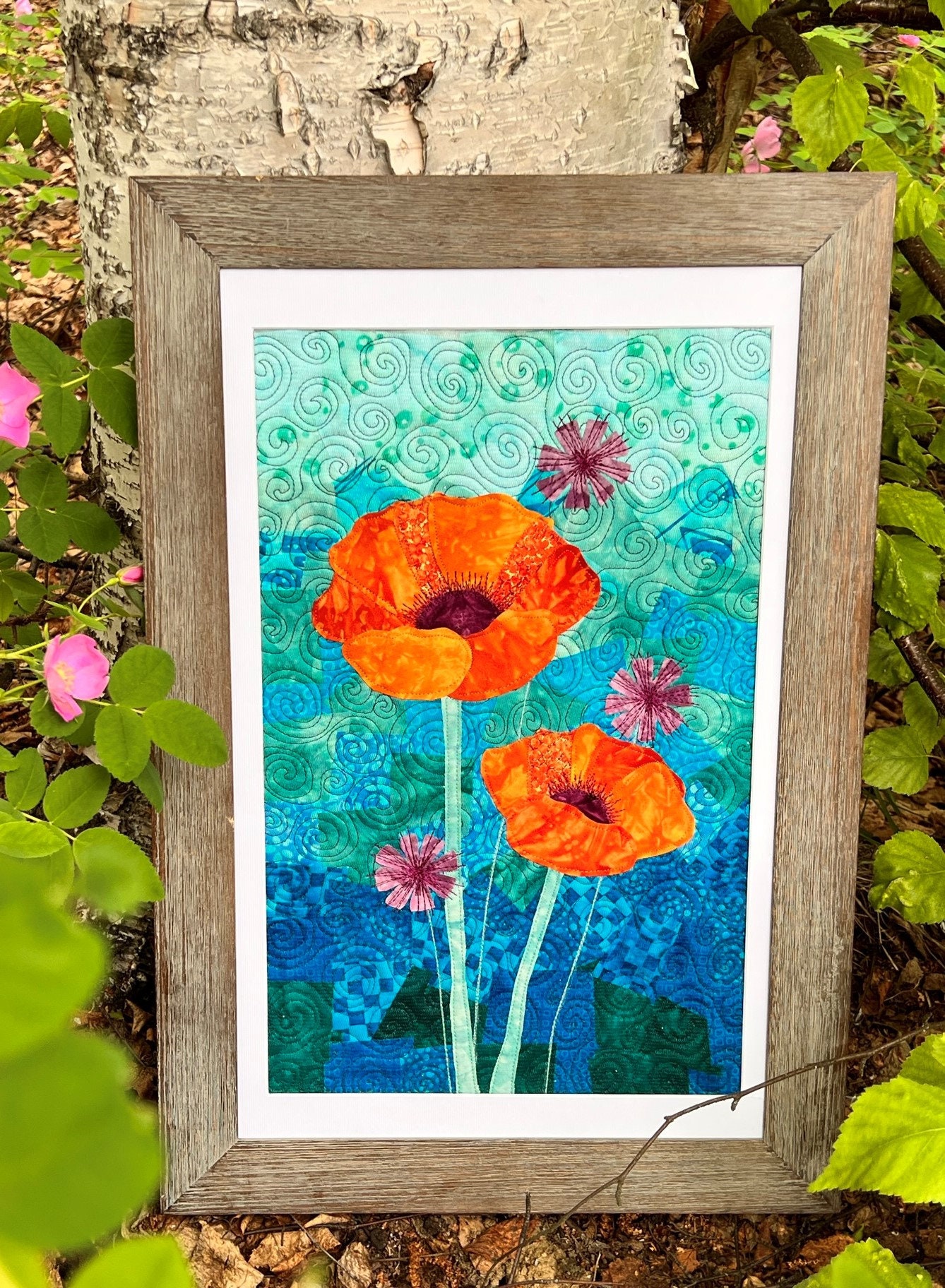 Poppy Patch Collage Art Quilt Kit - Etsy