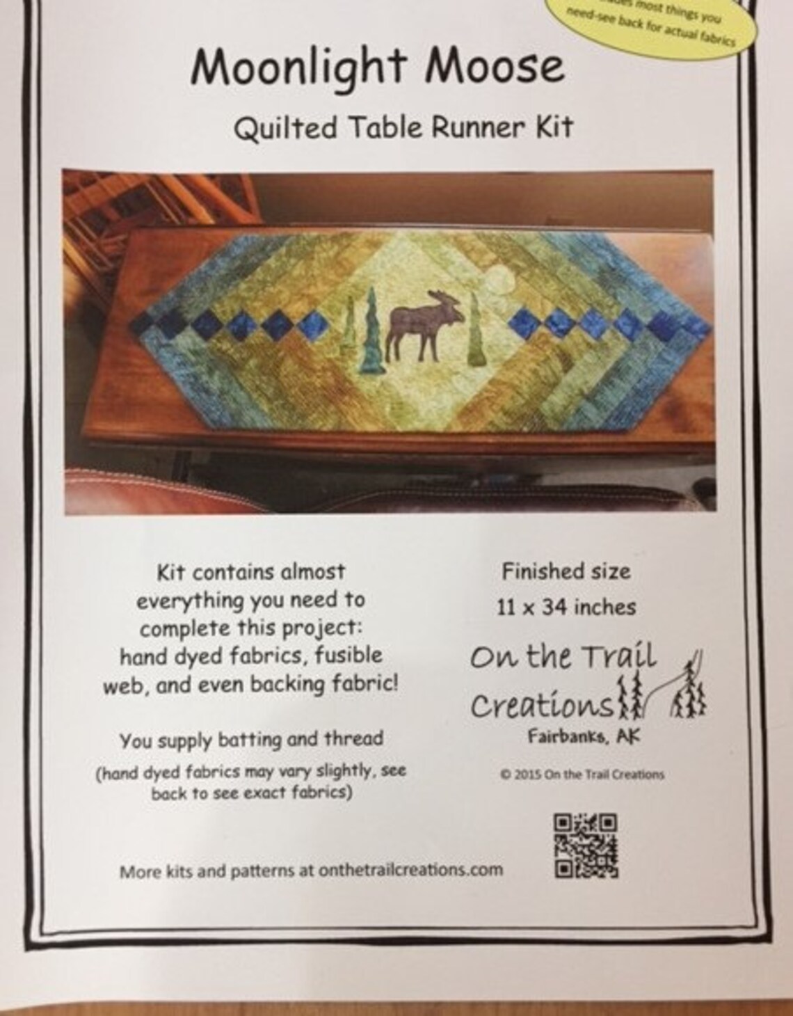 Moonlight Moose Table Runner Kit | Etsy