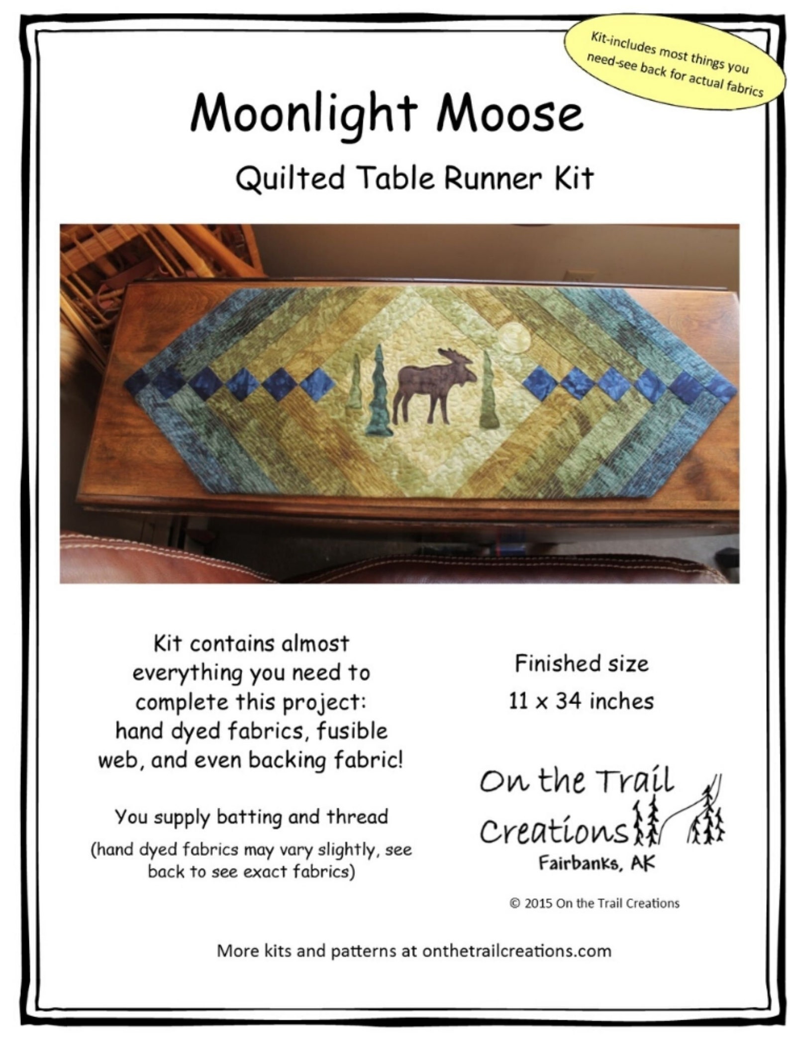 Moonlight Moose Table Runner Kit - Etsy