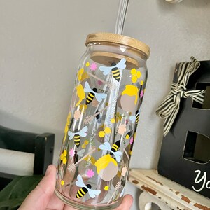 Honey Bee Beer Can Glass | Bee Coffee Glass | Best Friend Gifts ...