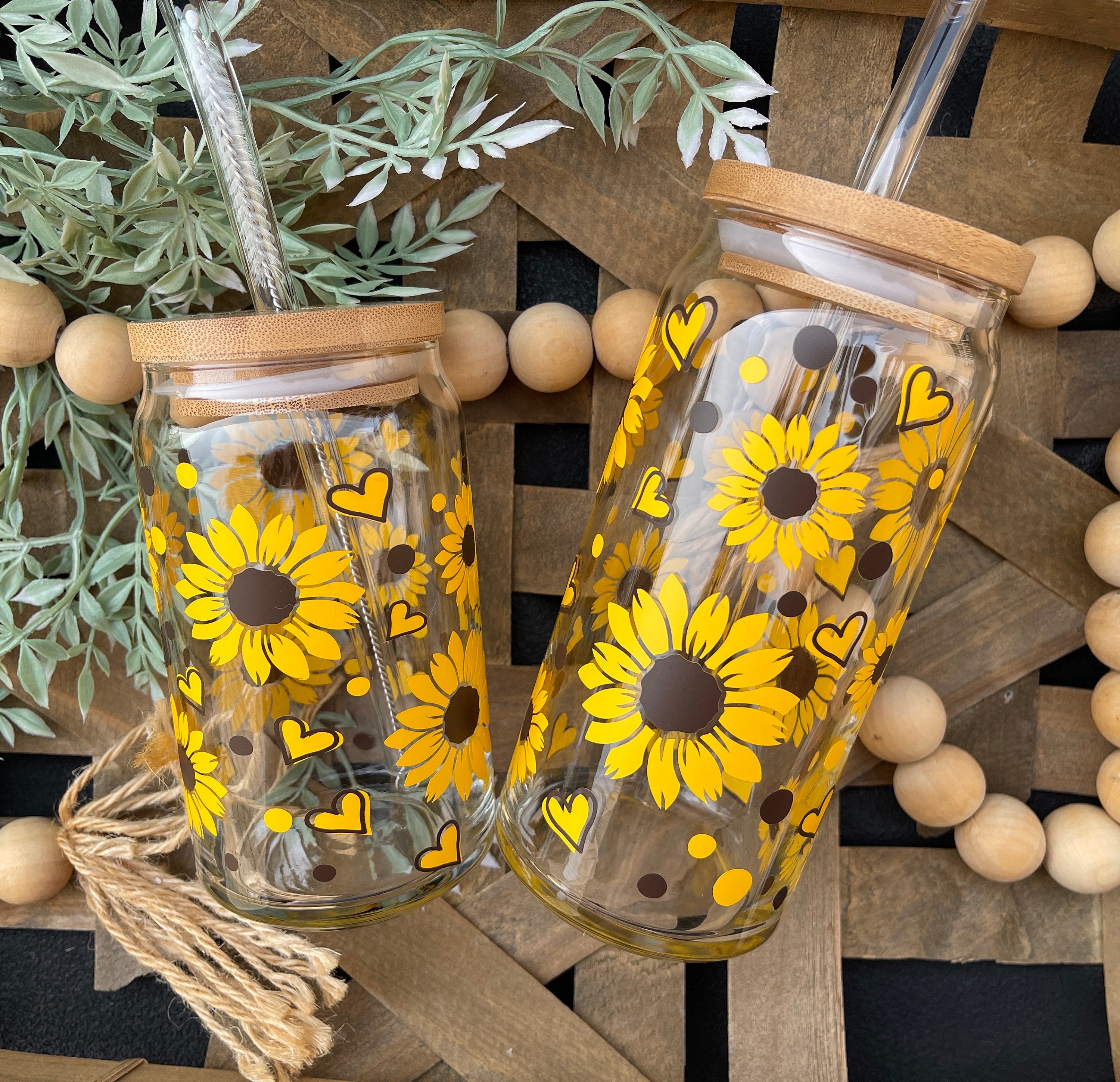 Sunflower Beer Can Glass | Sunflower Coffee Glass | Best Friend Gifts ...