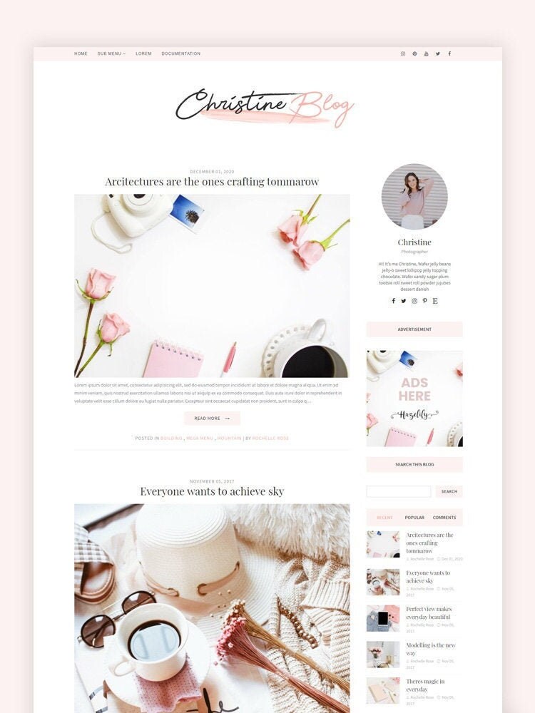 Blogger Template Responsive, Blogger Template Blog "daisy Blogger ...