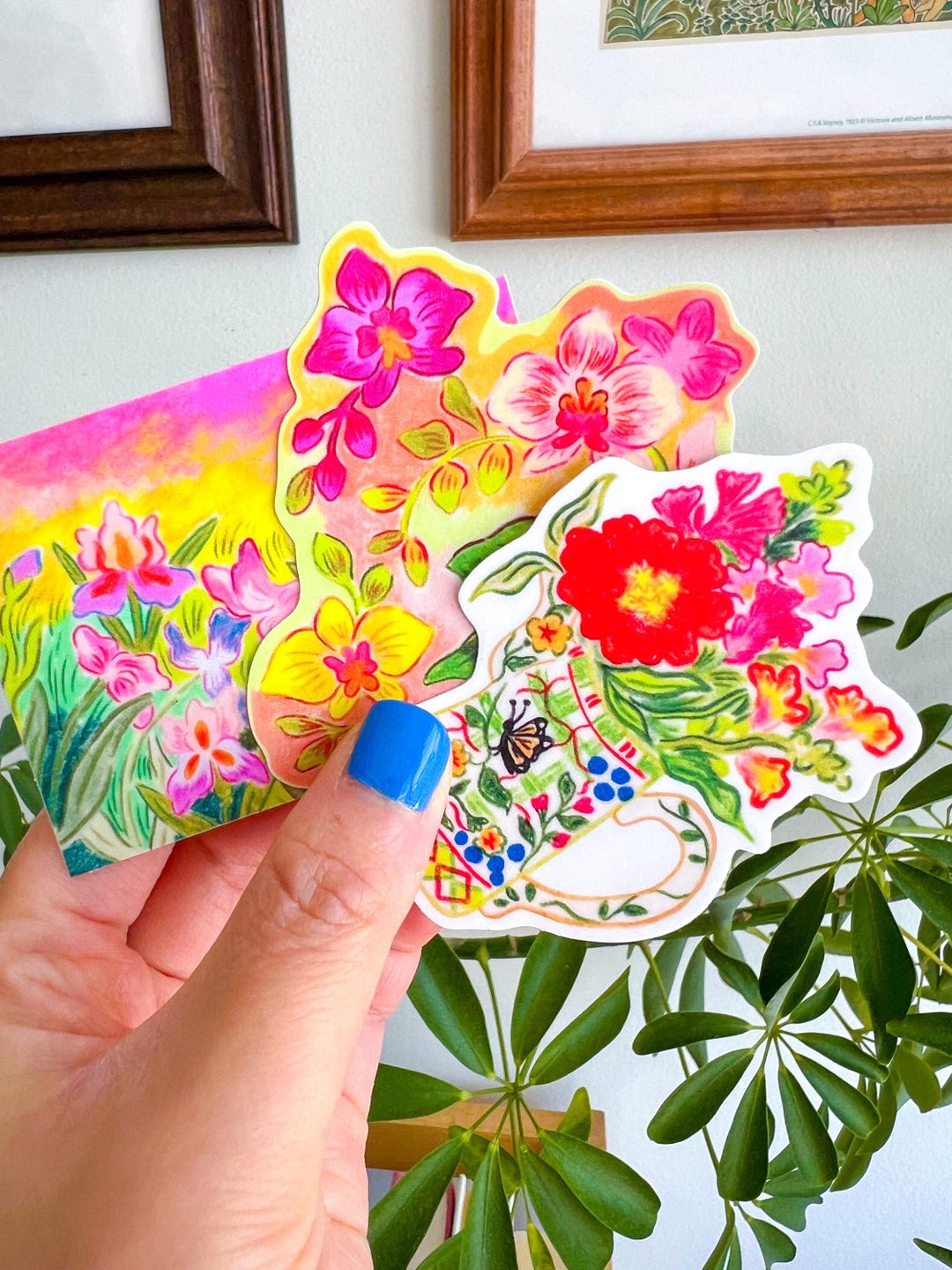 Orchid, Wildflower & Iris Flower Bloom Stickers | Vinyl Matte Stickers ...