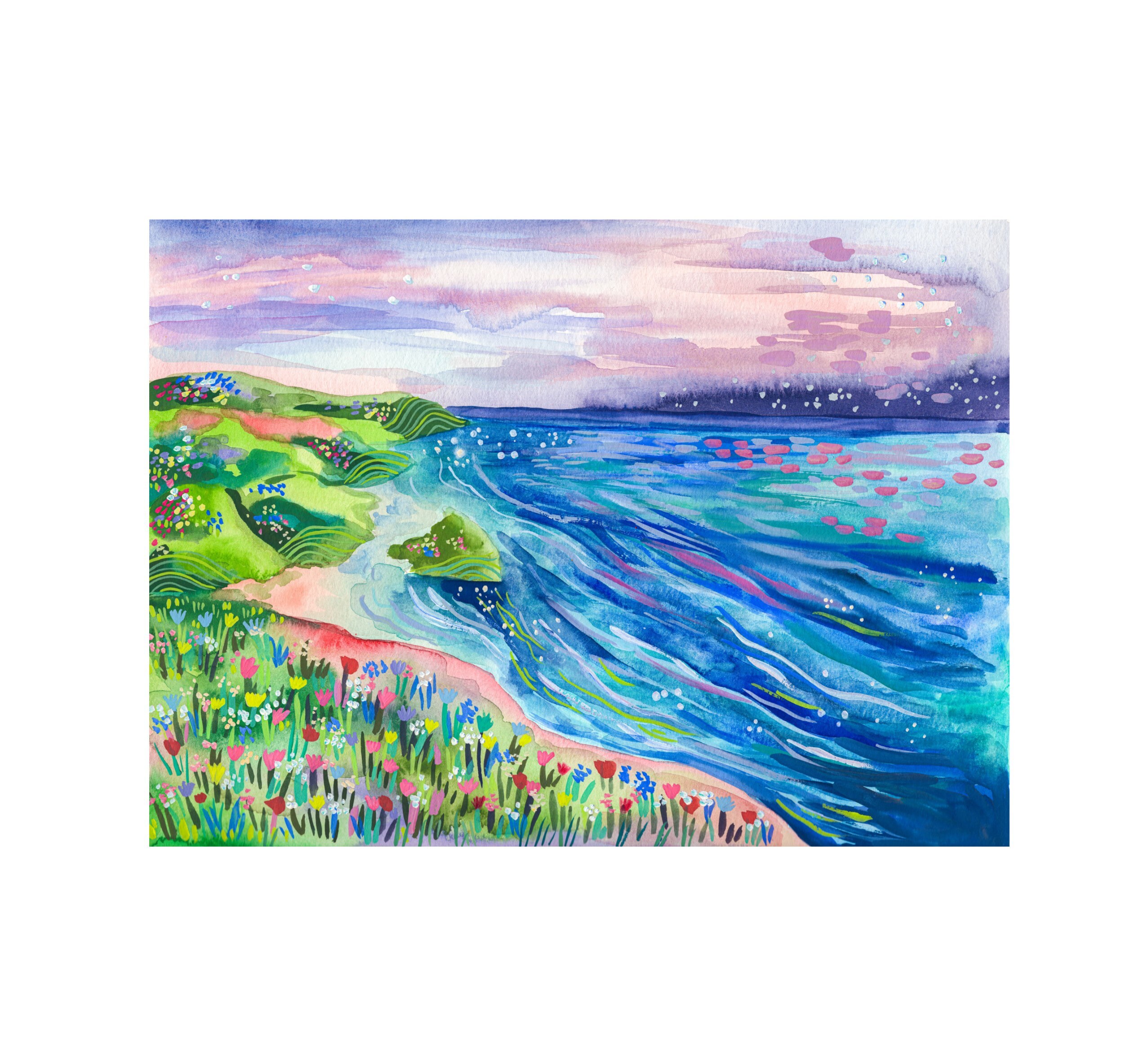 Sea of Solace Art Print Ocean Sea Illustration Watercolor - Etsy