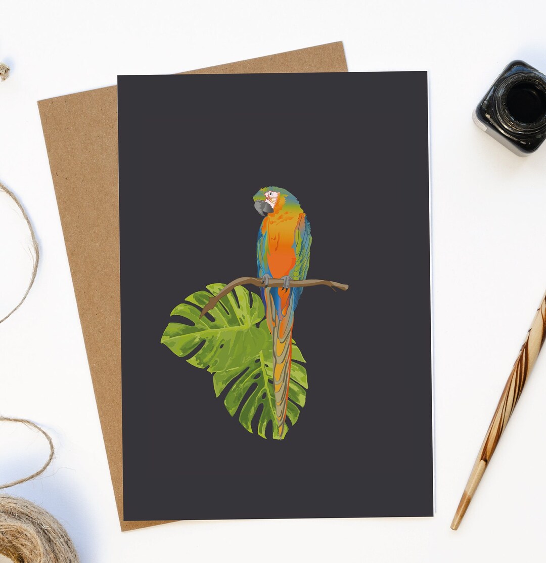 Spice Island Delight! Greeting Card, Parrot Card, Tropical Bird Card ...