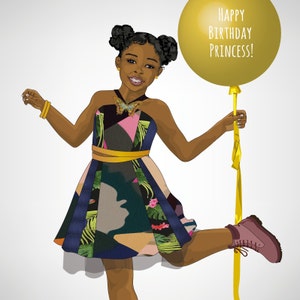 Happy Birthday Princess!, Afrocentric Birthday Card, Black Girl Magic ...