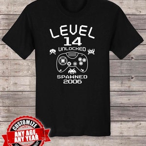 Level 14th Unlocked Spawned, 14th Birthday, 14th Birthday Gifts for Men ...