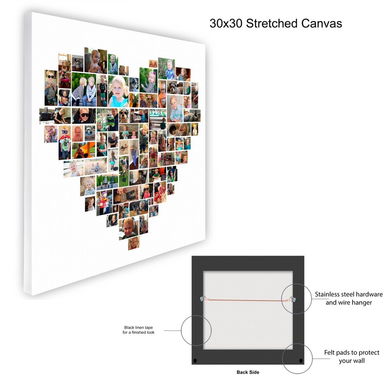 30x30 Custom Heart Photo Collage | Etsy