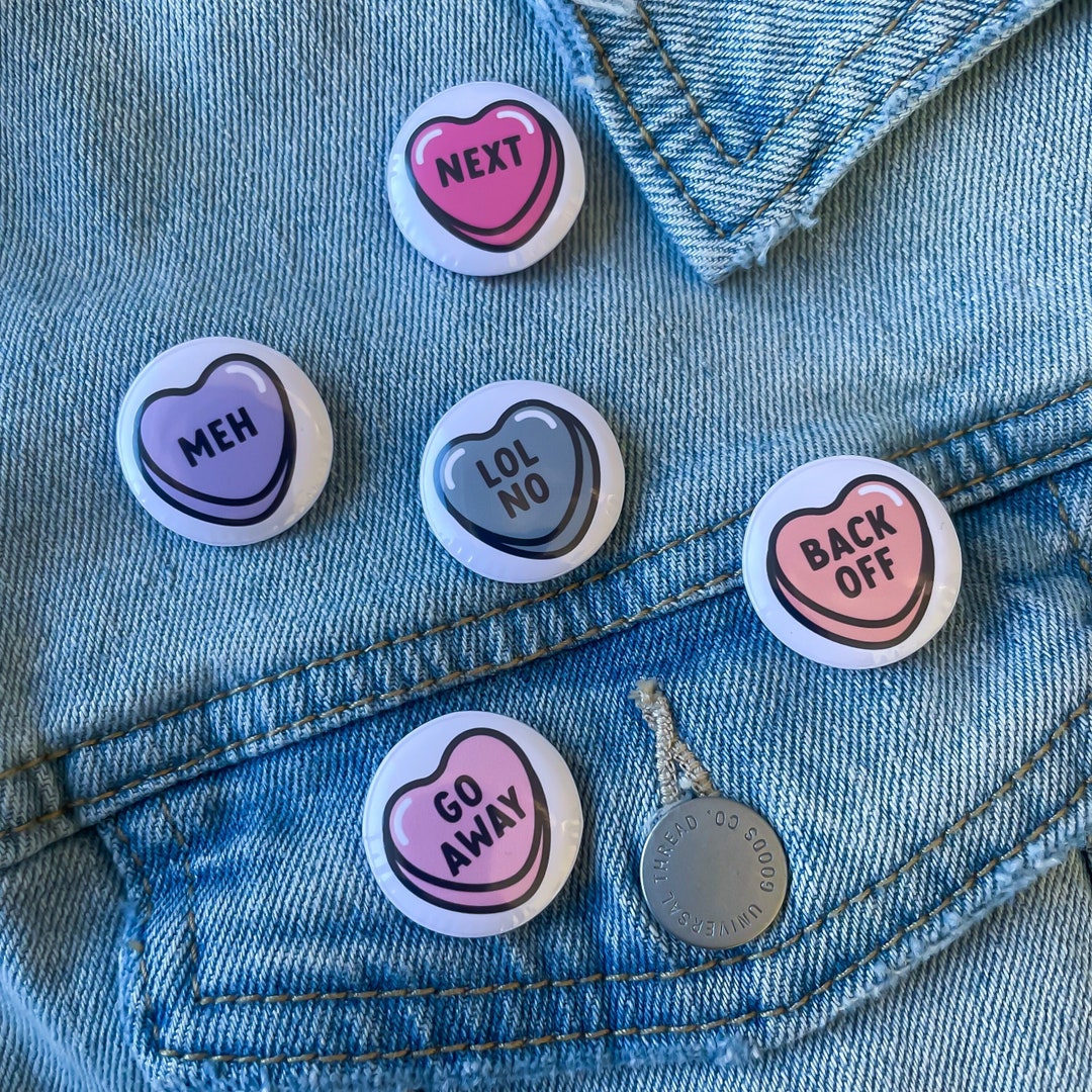 Valentine Conversation Hearts Mini Button Bundle Metal Pins 1 Pins Anti ...