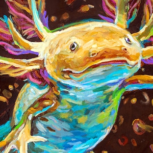 Axolotl Wall Art Print, Axolotl Home Decor, Axolotlcore Art, Colorful ...