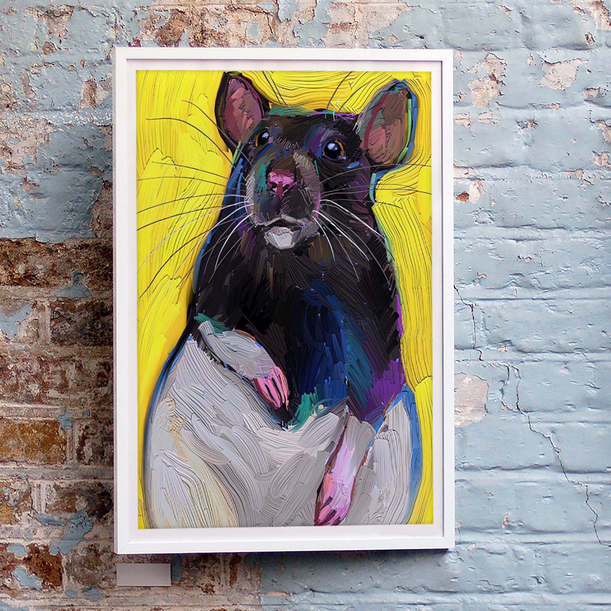 Colorful Rat Poster Fine Art Rat Rat Wall Art Rat Lover | Etsy