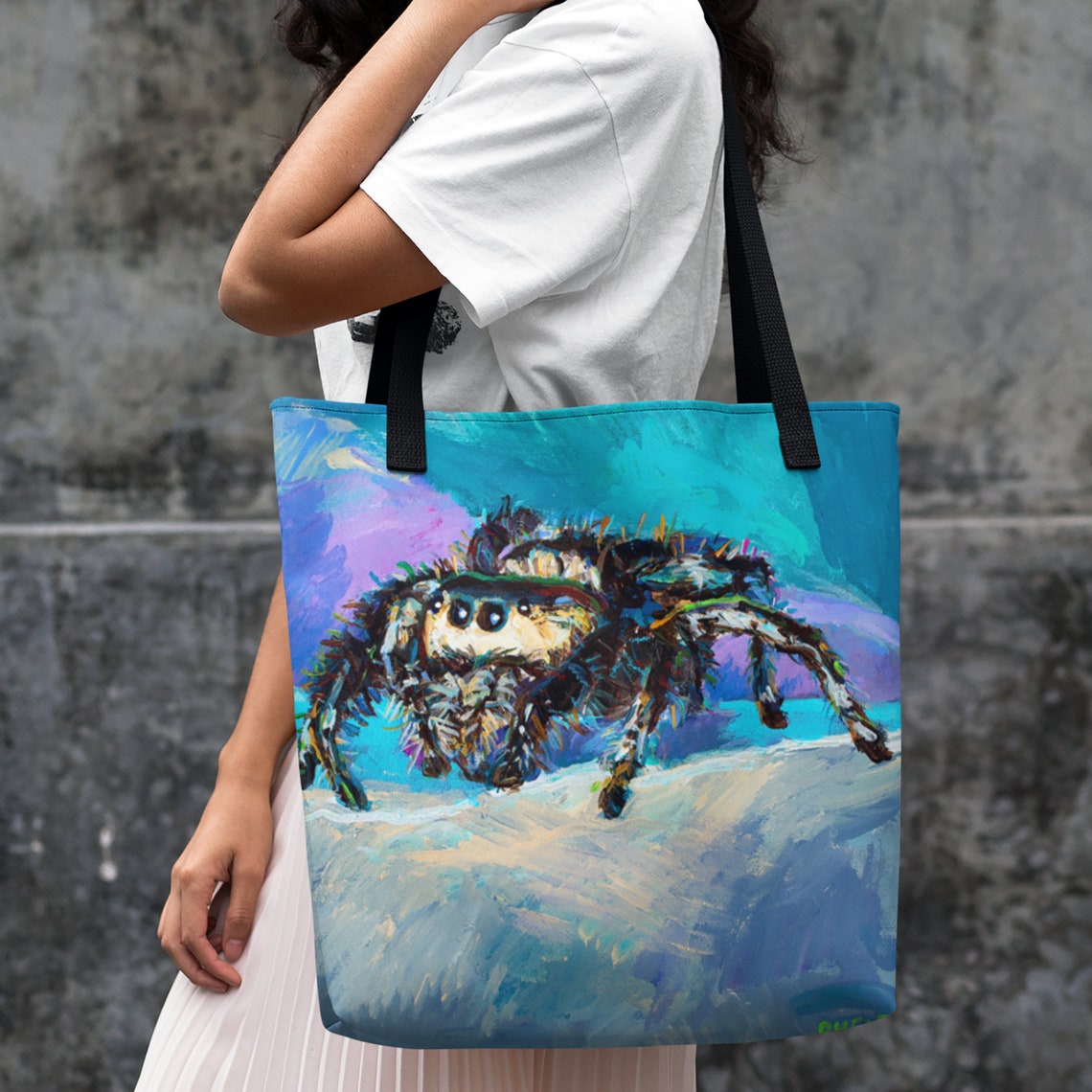 Jumping Spider Tote Salticidae Spider Bag Jumping Spider - Etsy Israel