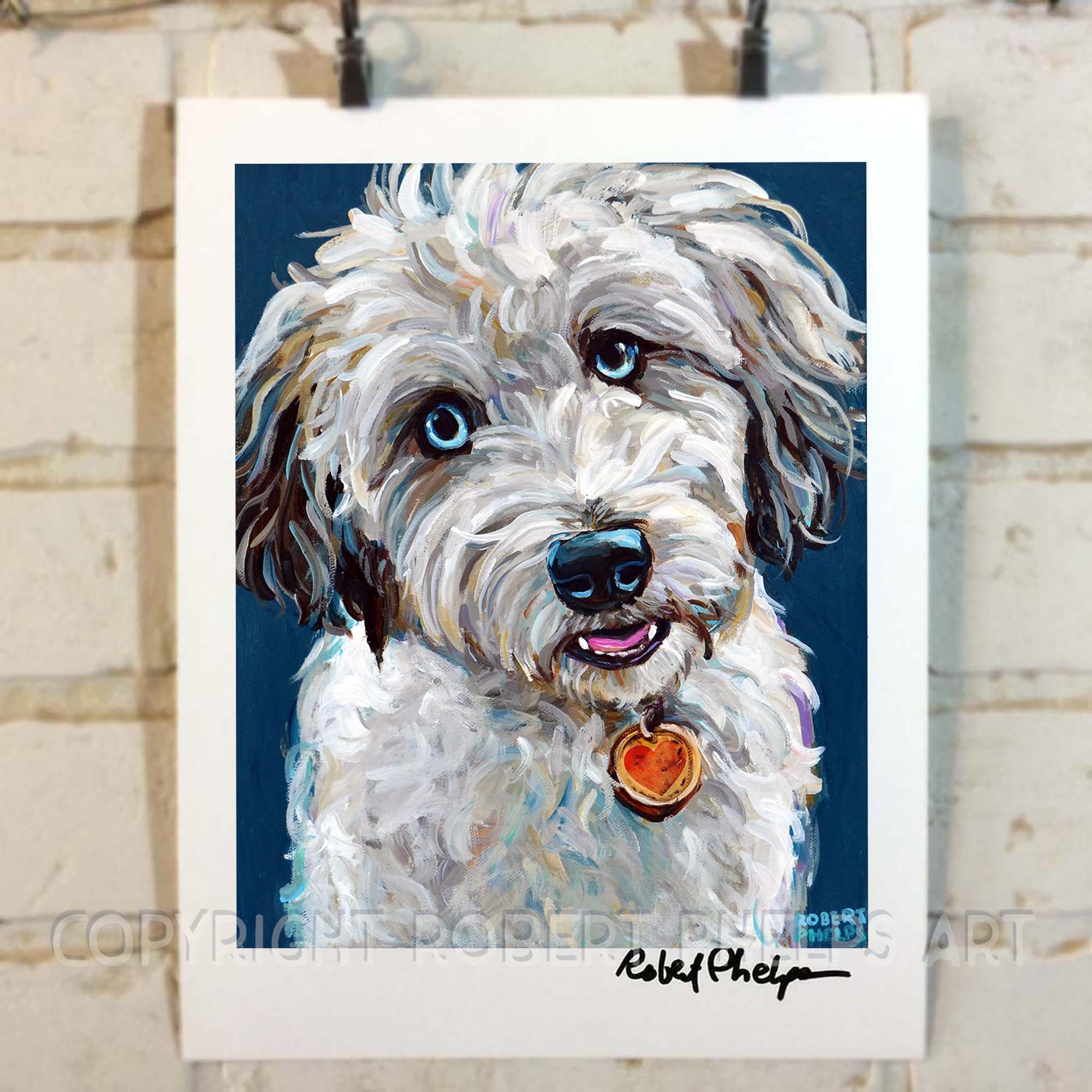 Art. Cute Aussiedoodle Puppy. 8.5 by 11 unframed print. Unique | Etsy