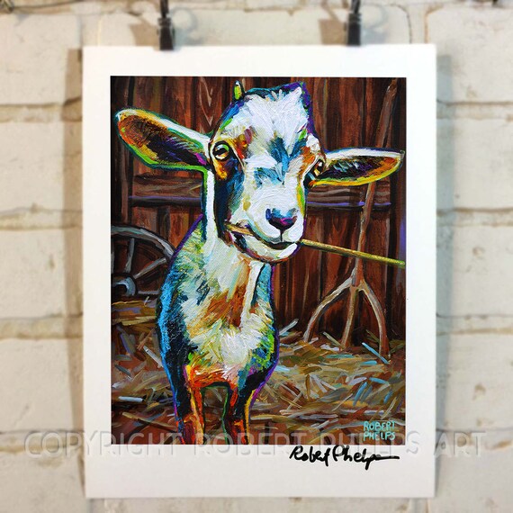 GOAT PAINTING ART Print by Robert Phelps Goats Goat Gift | Etsy