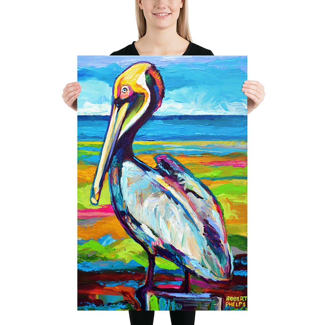 Colorful Pelican Poster Pelican Wall Decor Pelican Art | Etsy