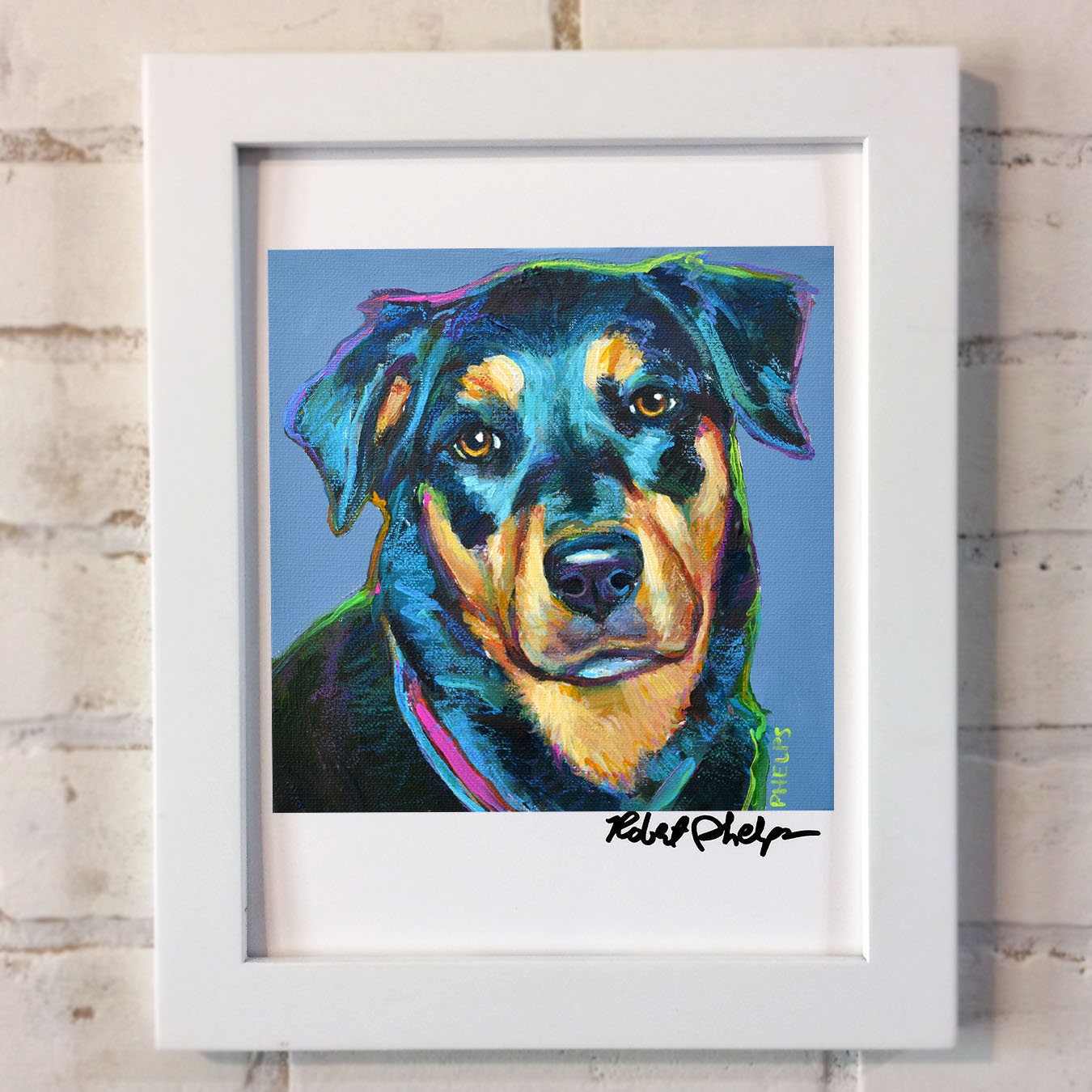 Art. 8.5 by 11 Rottweiler Art Print. Colorful Dog Art Giclee | Etsy