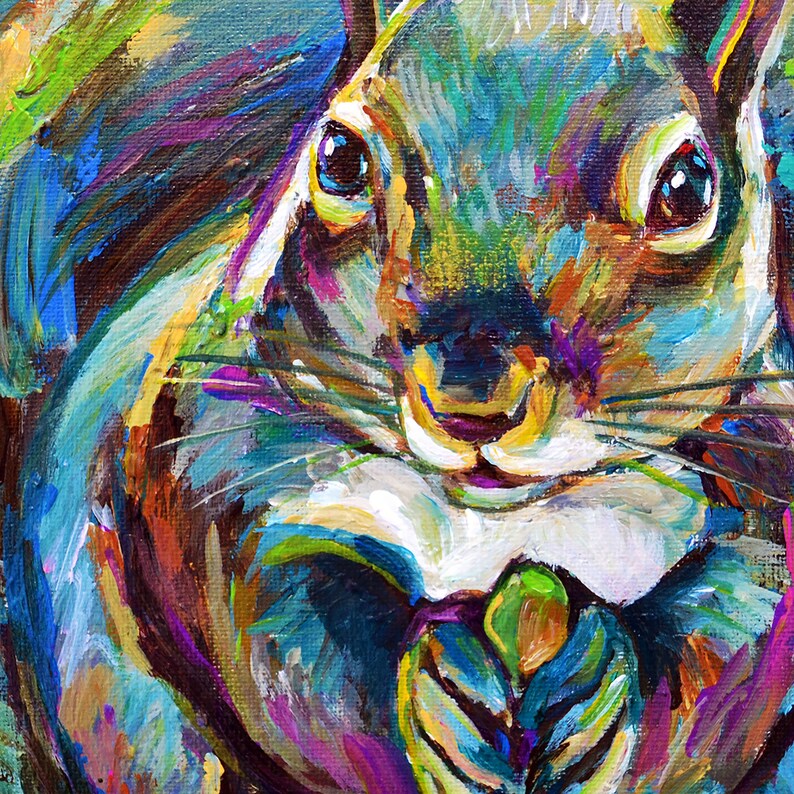 Colorful Squirrel Art Mini Print 4 X 6 Cute Squirrel Wall Art - Etsy