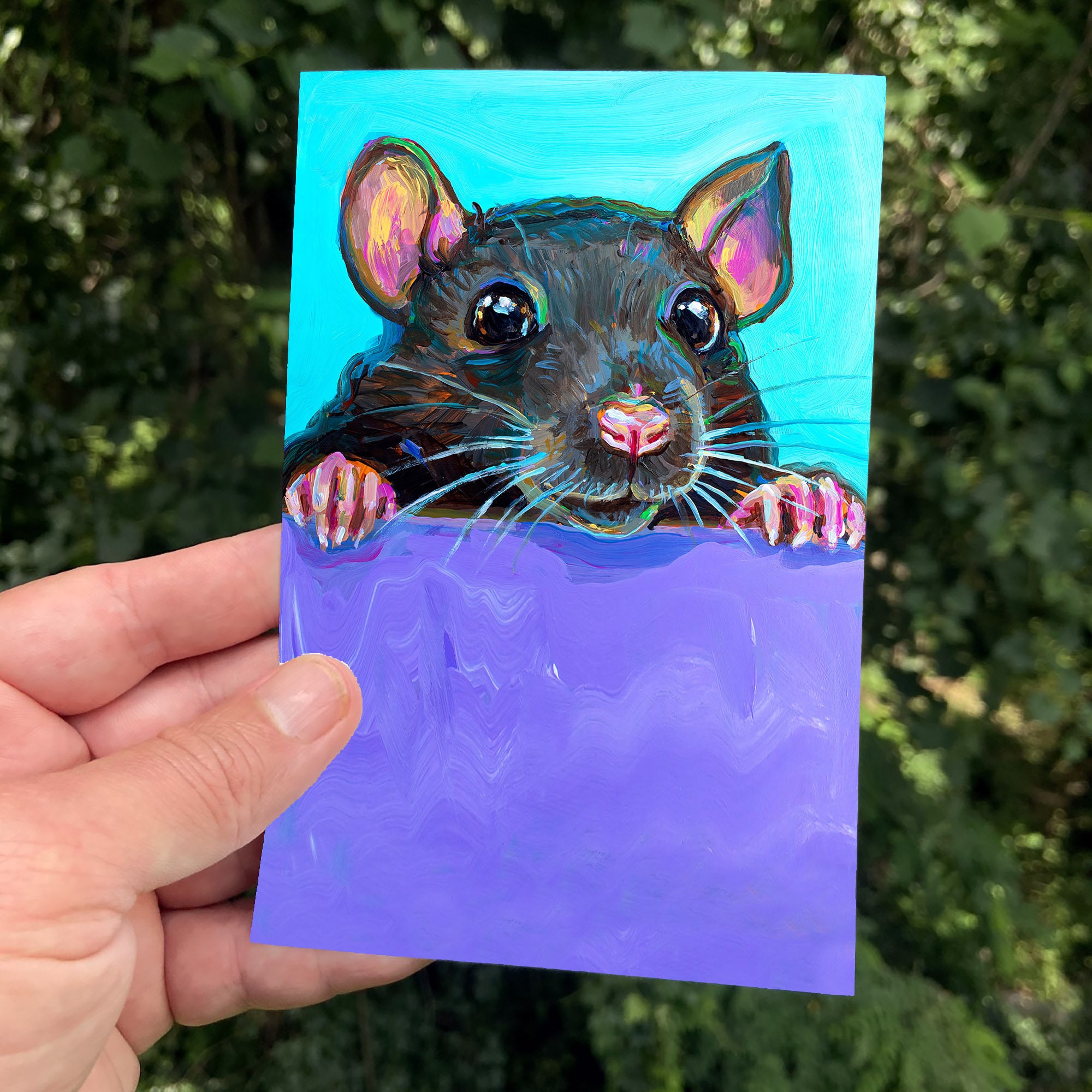 Rat Art Print Cute Rat Art Stocking Stuffer Rat Christmas | Etsy