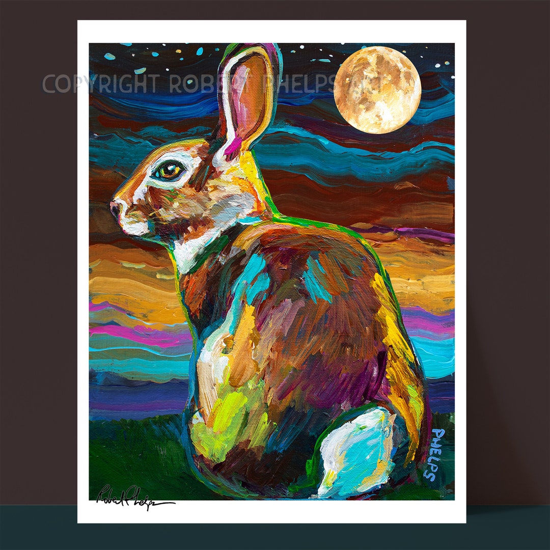 Rabbit and Moon Art Print Lunar New Year 2023 Year of the - Etsy