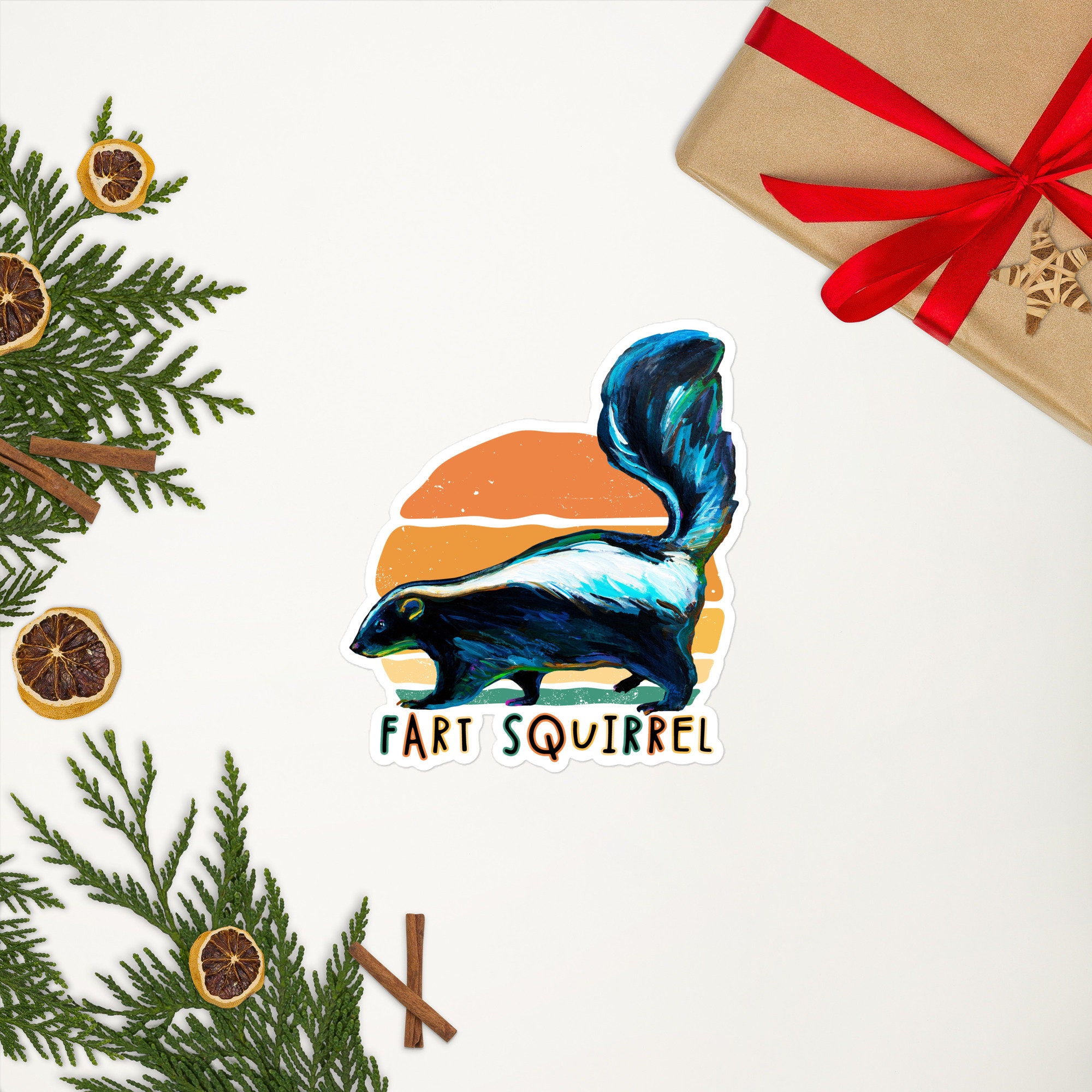 Fart Squirrel Sticker, Funny Skunk Sticker, Funny Laptop Sticker, Skunk ...