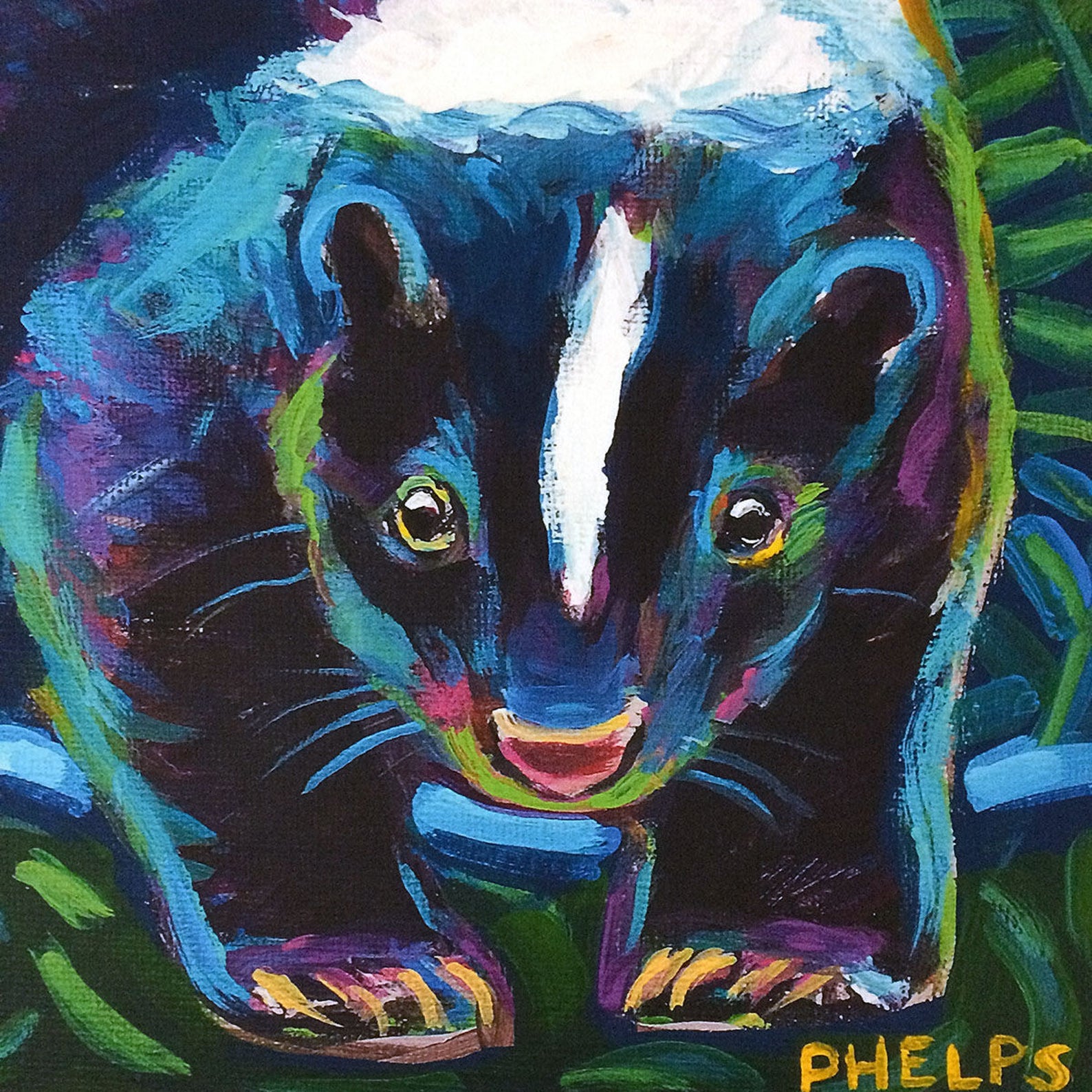 Skunk Art Prints Colorful Skunk Wall Art Cute Skunk - Etsy