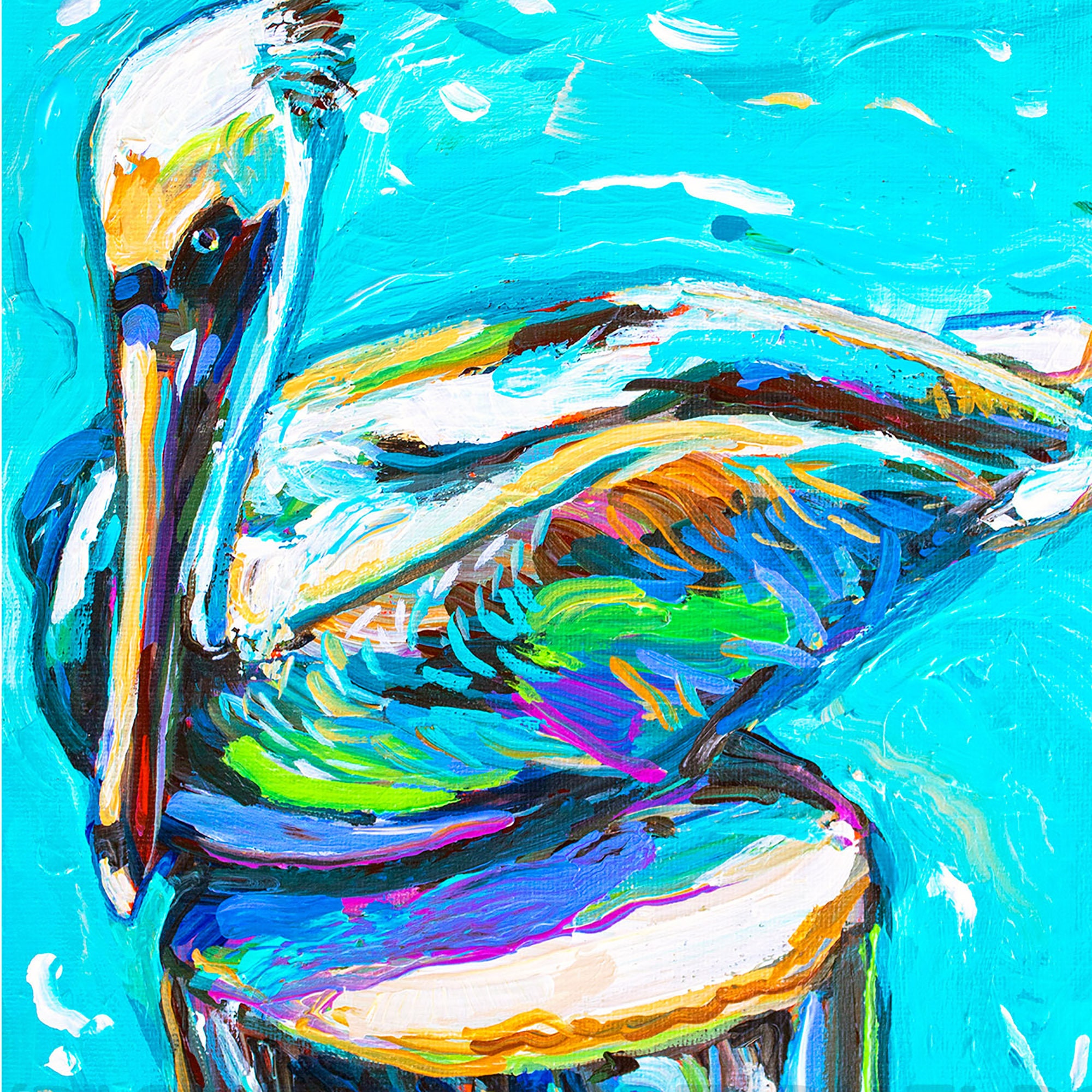 Pelican Art Print, Pelican Painting, Coastal Home Decor, Beach Wall Art ...