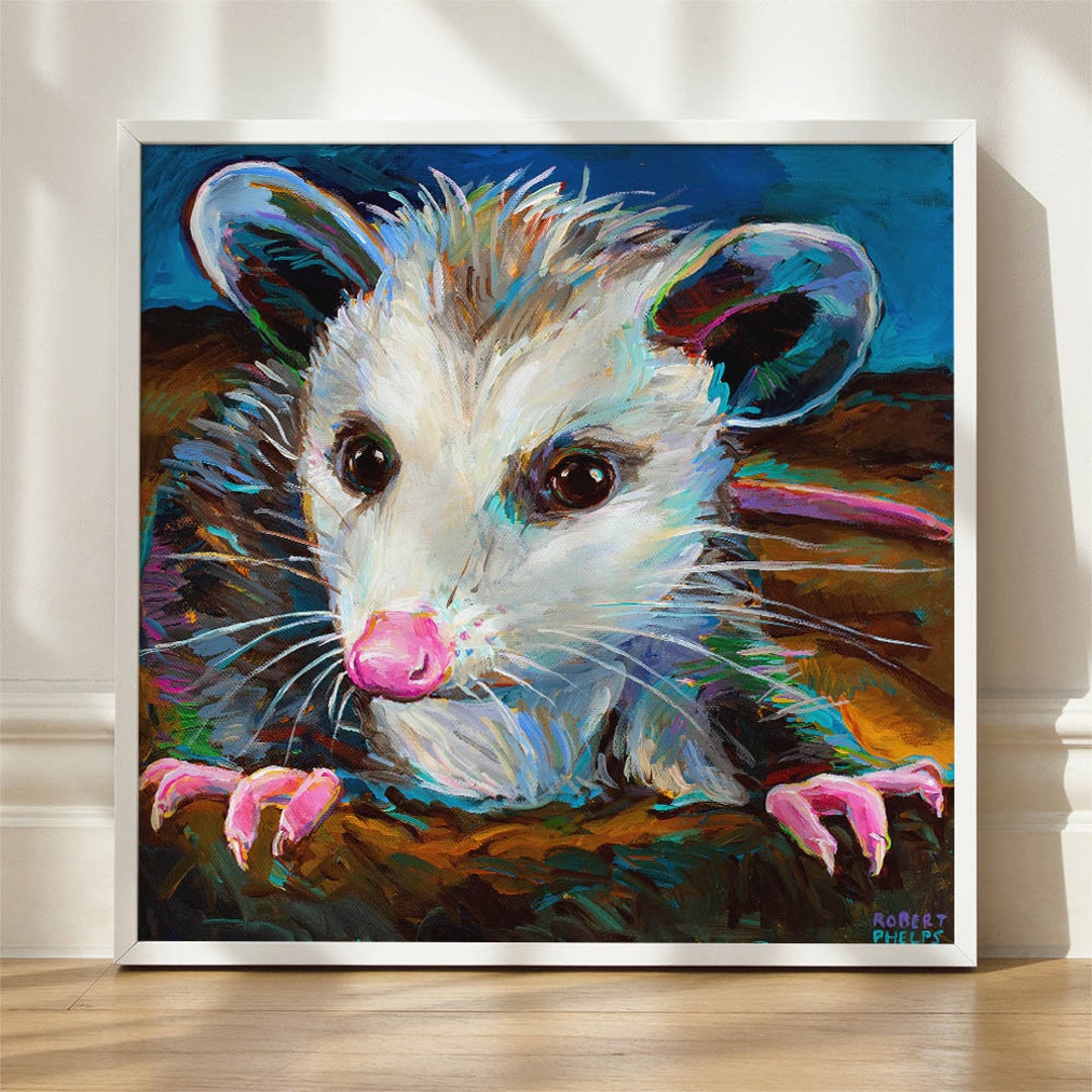 Fine Art Opossum Poster, Opossum Wall Art, Possum Home Decor, Possum ...