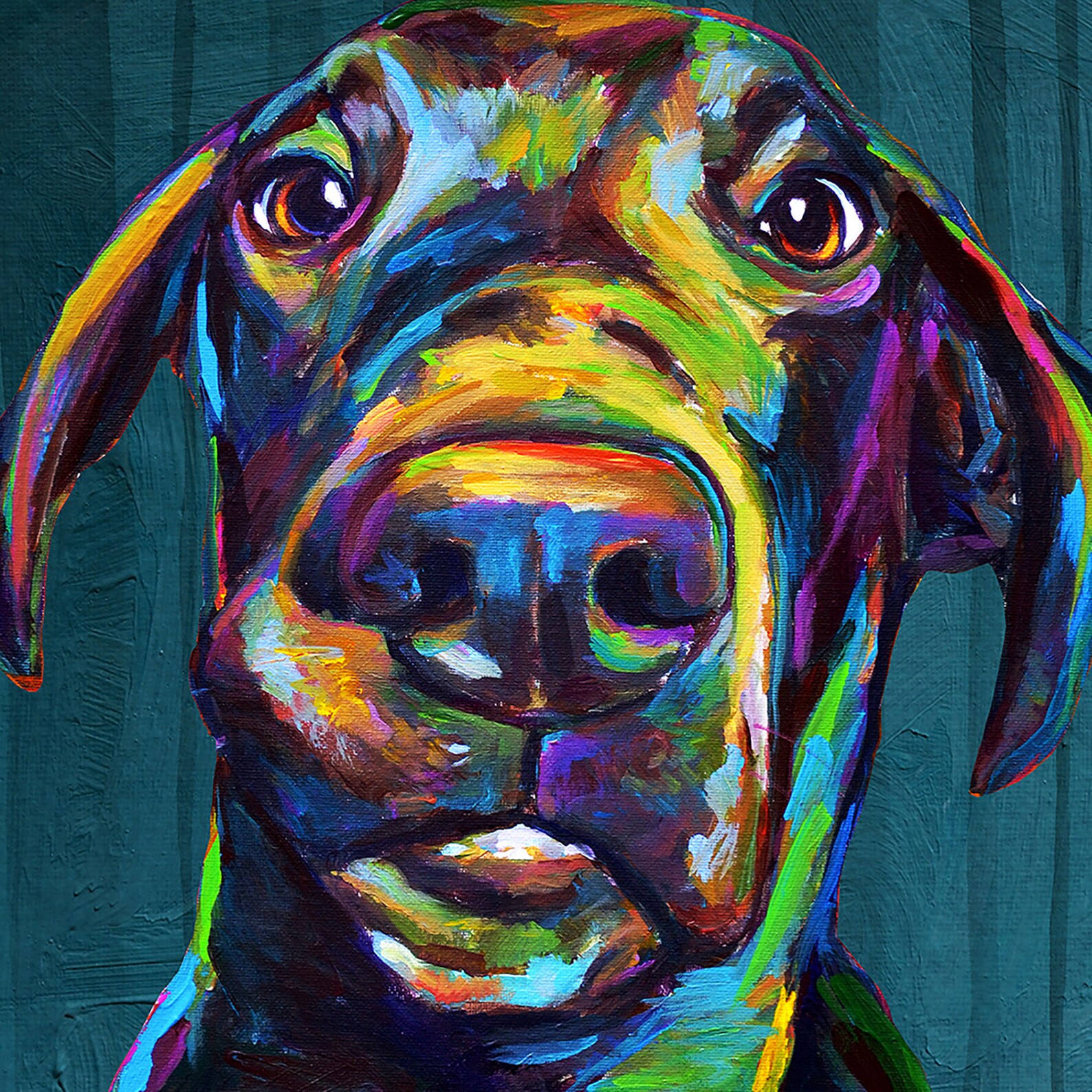 Vibrant Great Dane 4 X 6 Mini Art Print Cute Dog Art Giclee | Etsy