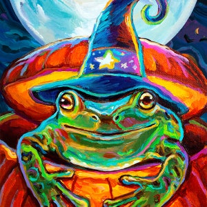 Witchy Frog Wall Art, 4 X 6 Mini Print, Affordable Prints, Halloween ...