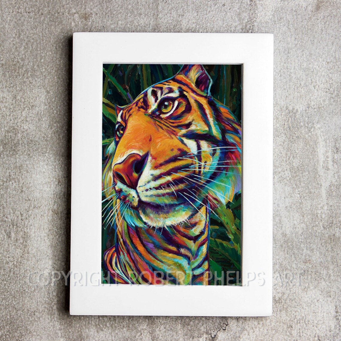Fine Art. 4x6 Tiger Art Print, Colorful Tiger Mini Print, Postcard Size ...
