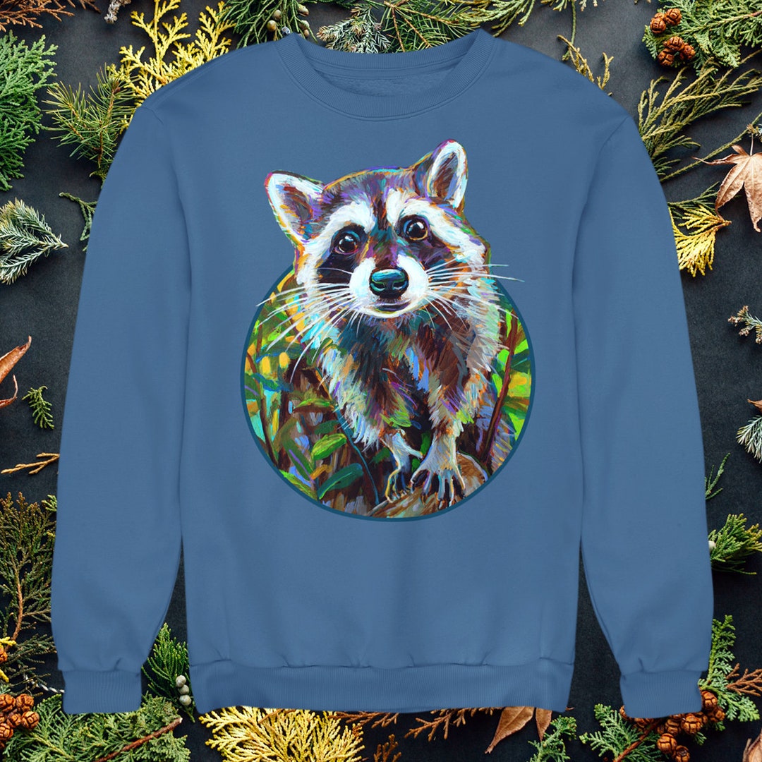Cute Raccoon Sweatshirt, Raccoon Sweater for Fall, Raccoon Lover ...