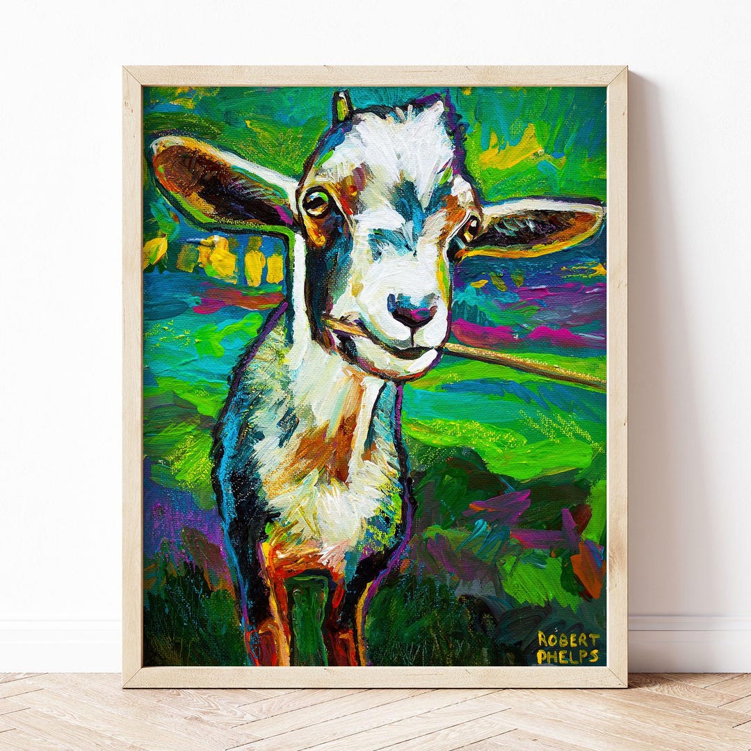 Farm Goat Art Print, Goat Artwork, Goat Wall Art, Goat Wall Decor, Goat ...