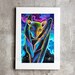 Cute Mini Bat Art Print Macabre Bookshelf Art, 4x6 Psychedelic Bats ...