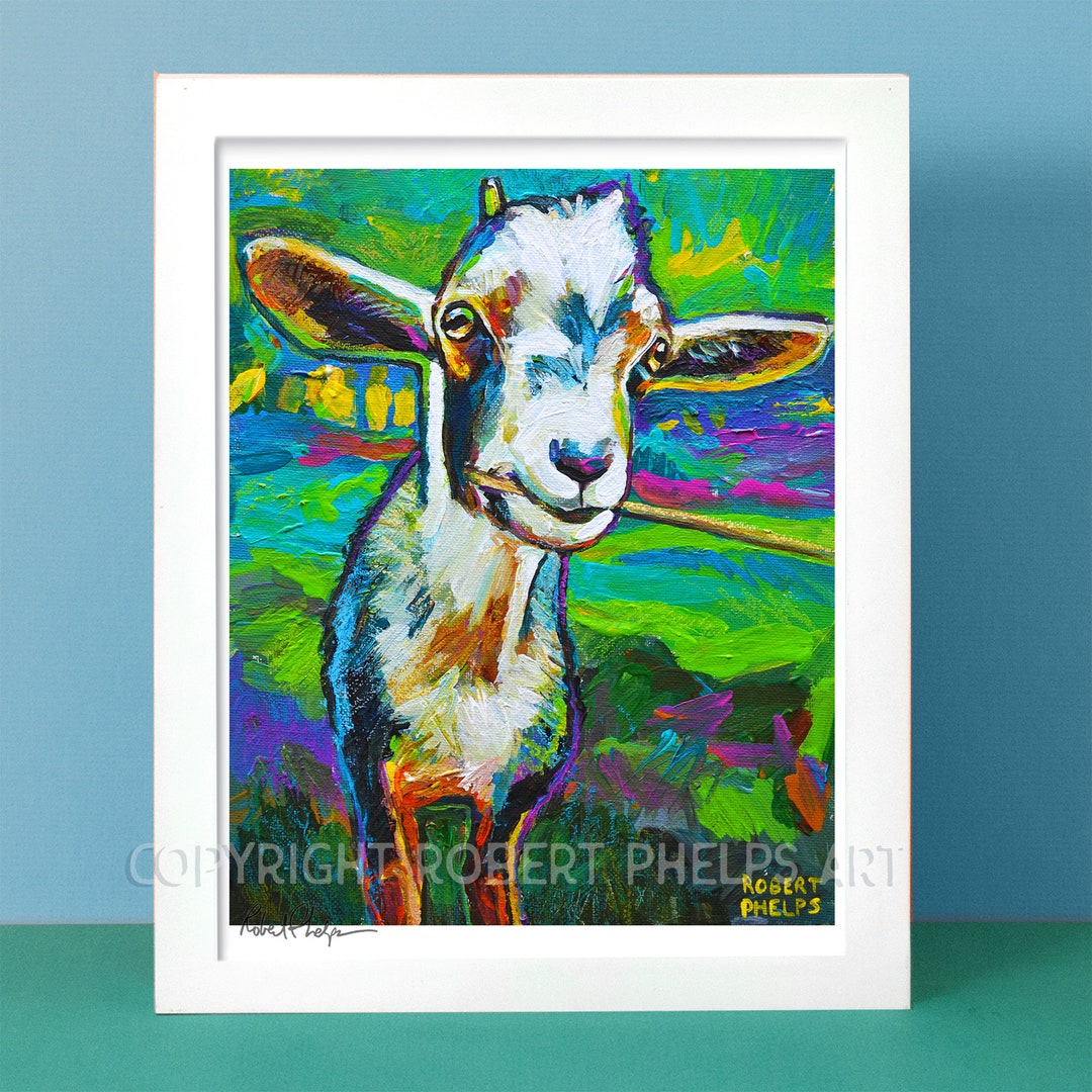 GOAT PAINTING ART Print by Robert Phelps; Goats, Goat Gift, Farm Art ...