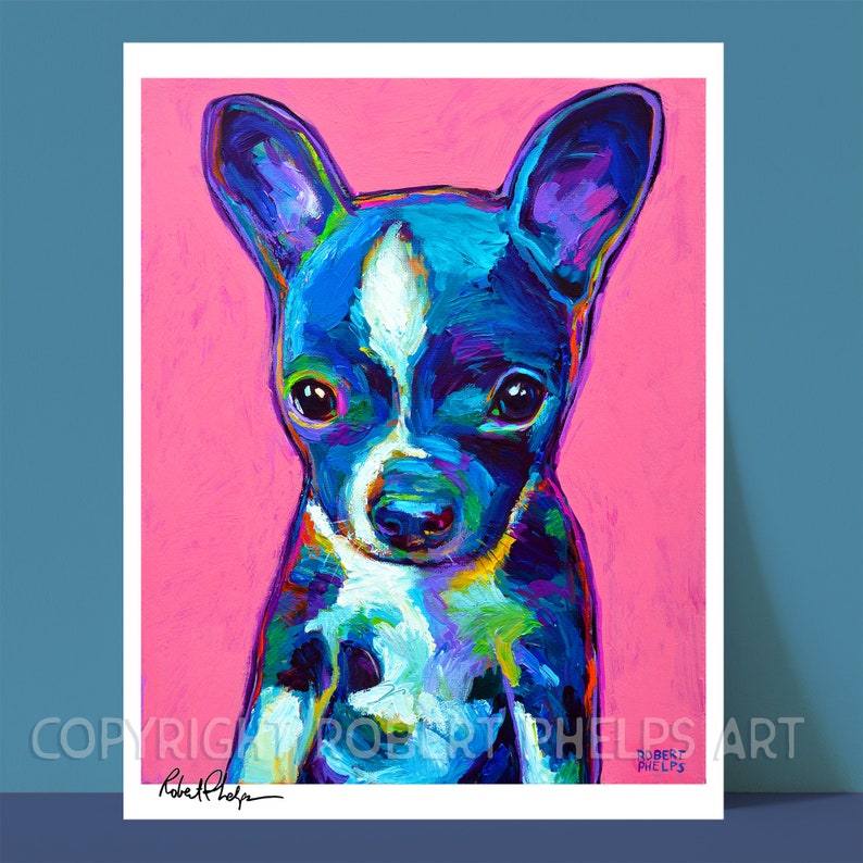 Colorful Bochi Puppy 8.5 by 11 Unframed Print. Unique Wall - Etsy
