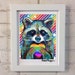 Colorful RAINBOW RACCOON Art Print by Robert Phelps LGBT, Pride, Cute ...