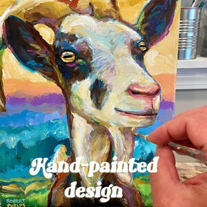 Colorful Goat Wall Art Print, Goat Lover Gift, Farm Animal Decor ...