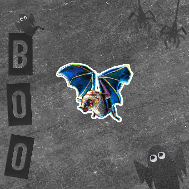 Psychedelic Flying Bat Bubble-free Stickers Halloween Laptop - Etsy