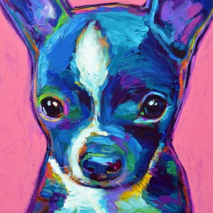 Colorful Bochi Puppy 8.5 by 11 Unframed Print. Unique Wall Decoration ...