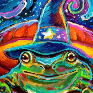 Witchy Frog Halloween Print, Spooky Frog Art, Cute Halloween Art ...