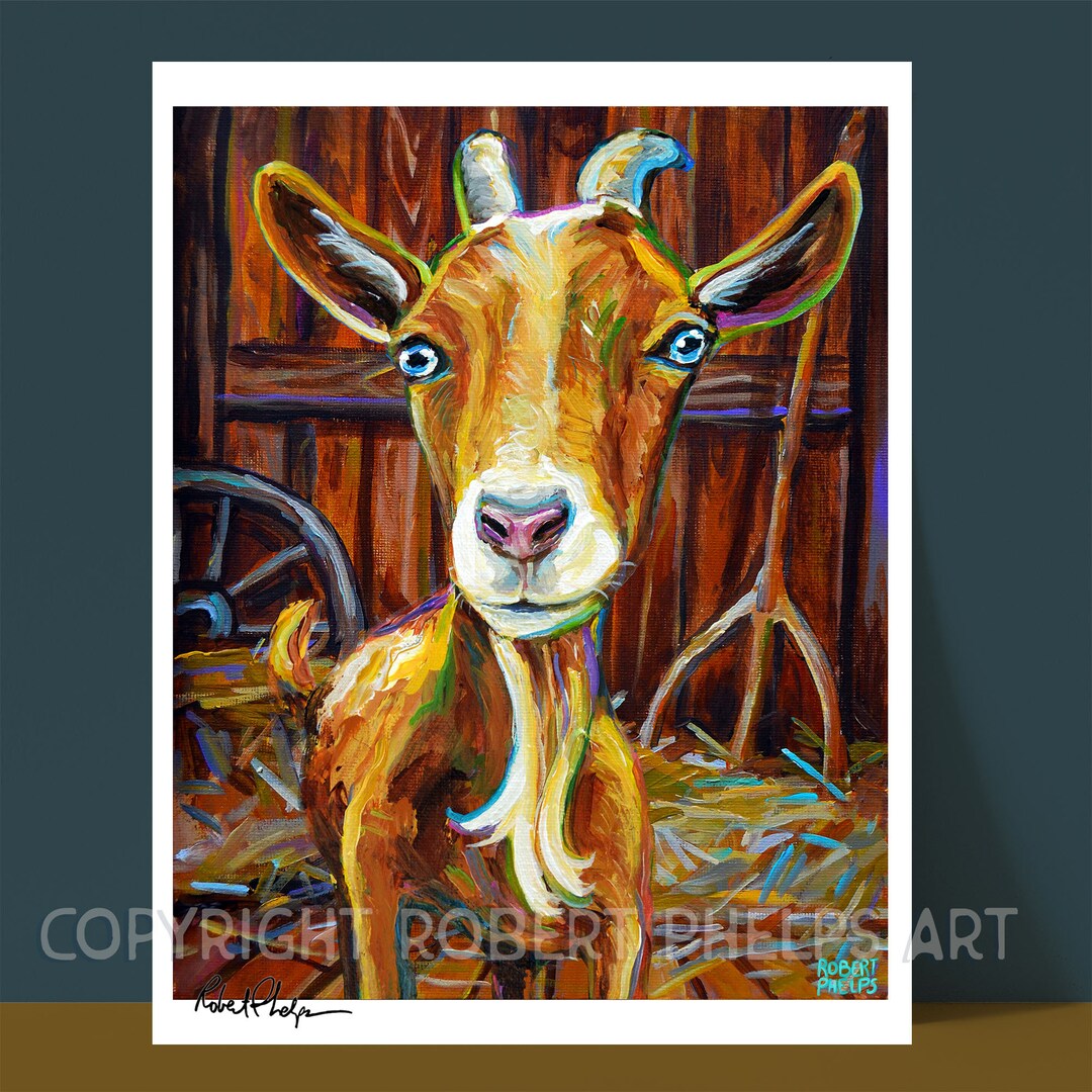 Goat Art Print, Goat Home Decor, Farmouse Decor, Original Goat Art ...