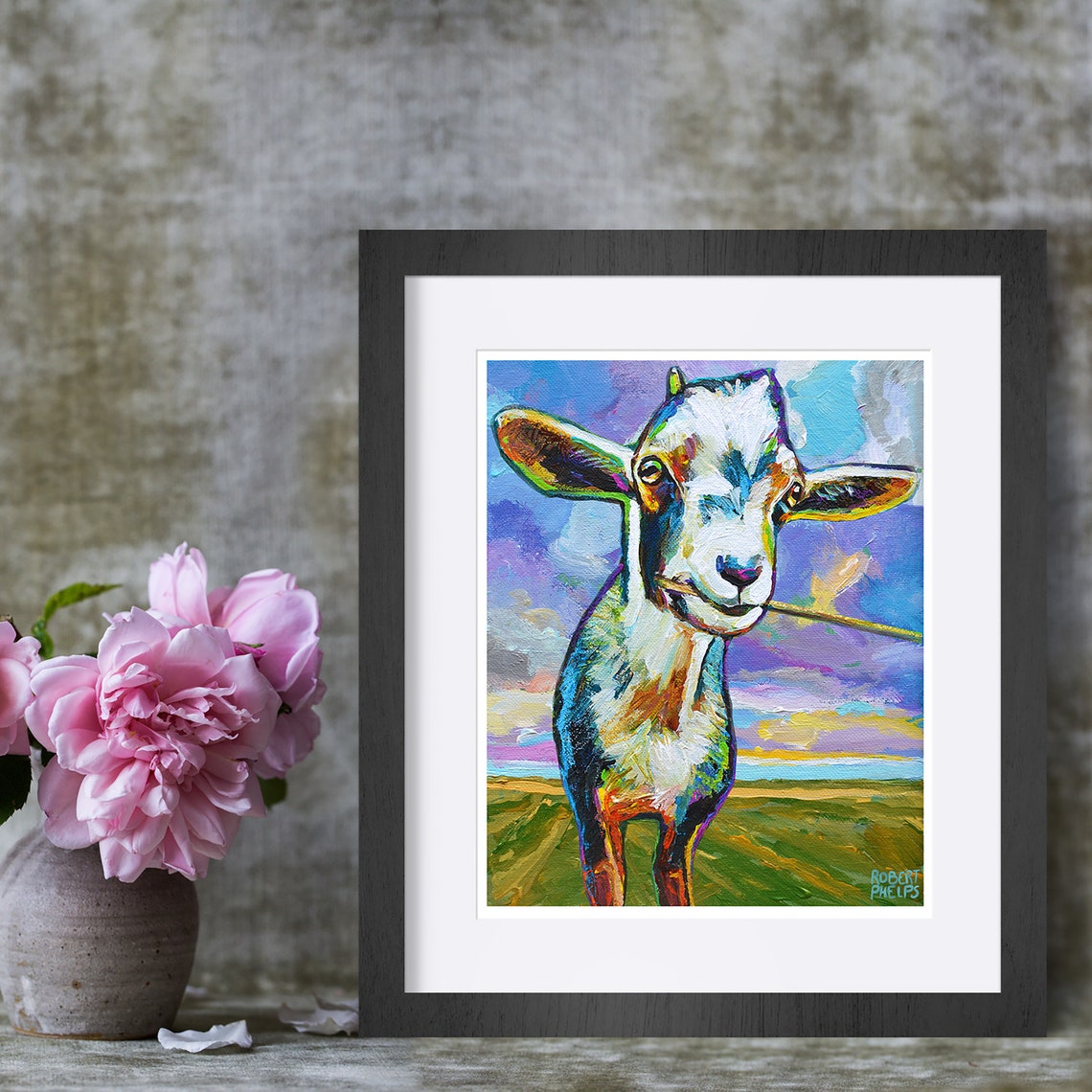 GOAT PAINTING ART Print by Robert Phelps; Goats, Goat Gift, Farm Art ...