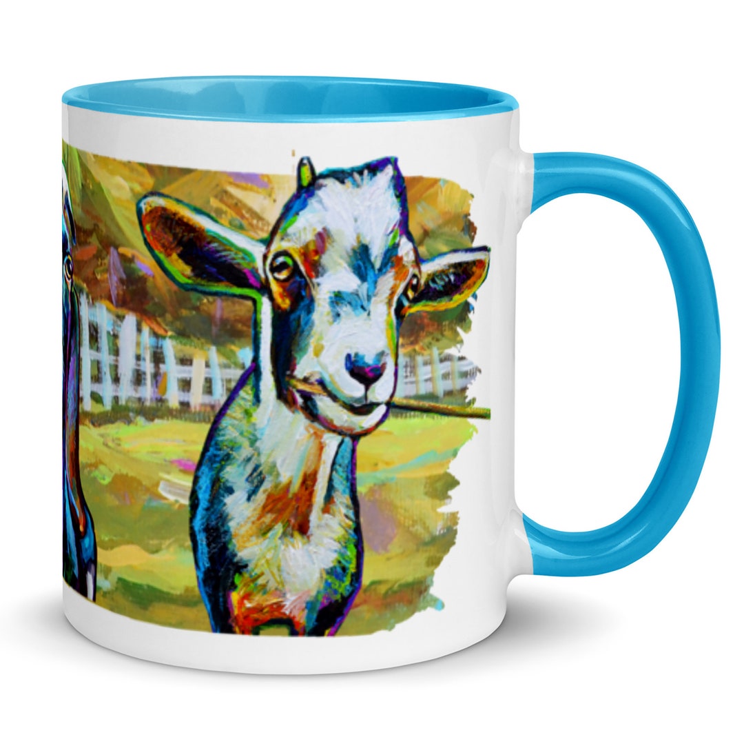 Farm Goat Coffee Mug, Goat Lover Gift, Cute Animal Coffee Cup, Funny ...