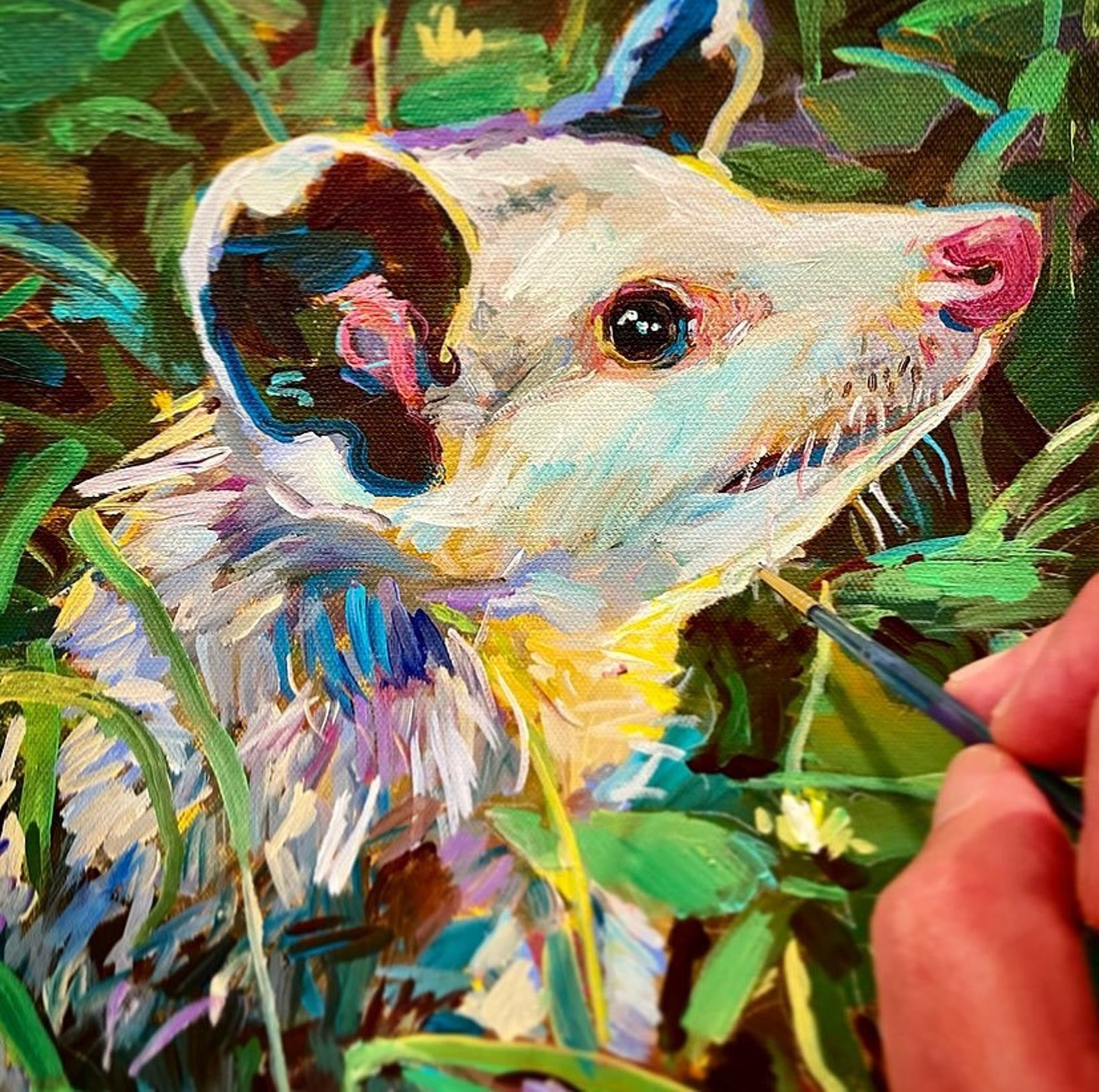 Fine Art Opossum Poster, Possum Painting, Opossumcore Art, Possumcore ...
