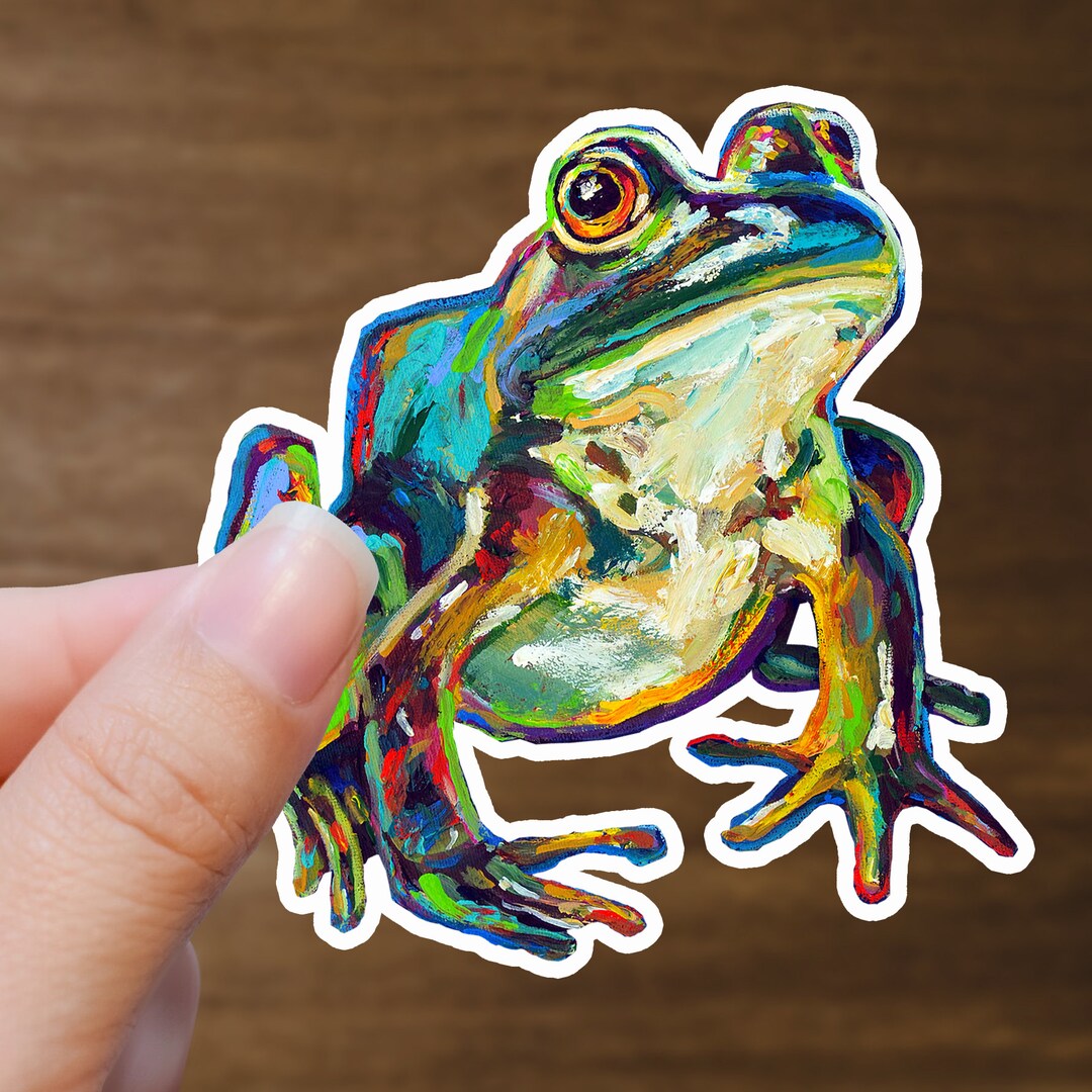 Colorful Bullfrog Stickers for Goblincore, Frogcore, and Cottagecore ...