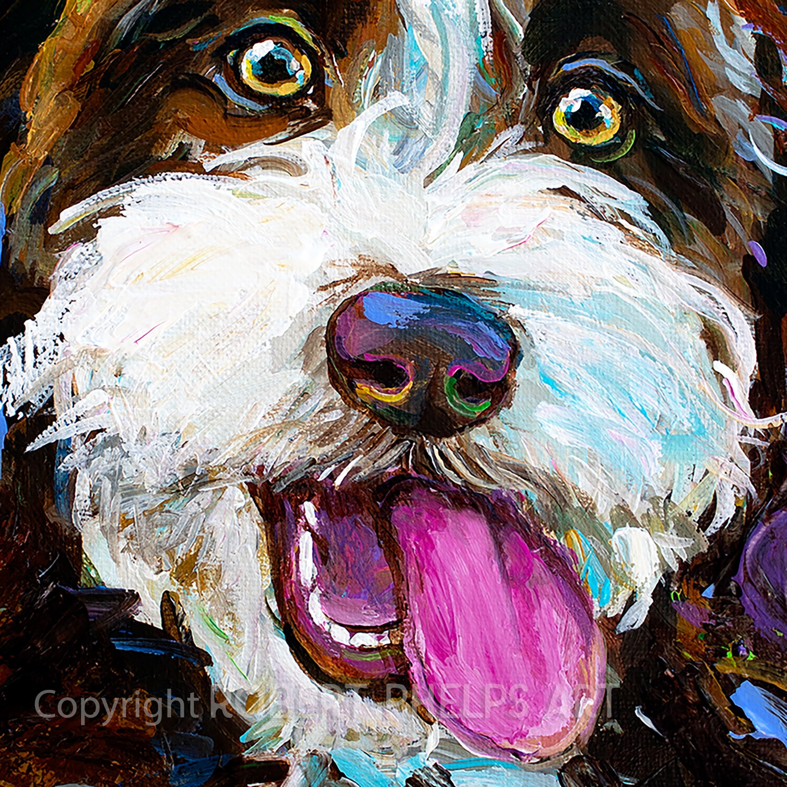 Aussiedoodle Art Print Doodle Dog Gift Dog Home Decor | Etsy