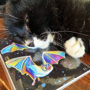 Fine Art. Creepy Cute Gothic Bat Mini Print; Unframed 4x6 Psychedelic ...